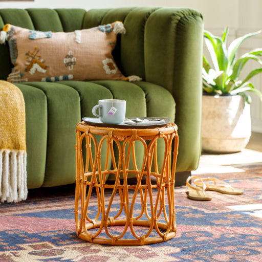 Surya Odyssey Modern Rattan Round Accent Side Table OSY-002 – casabelladecor.net