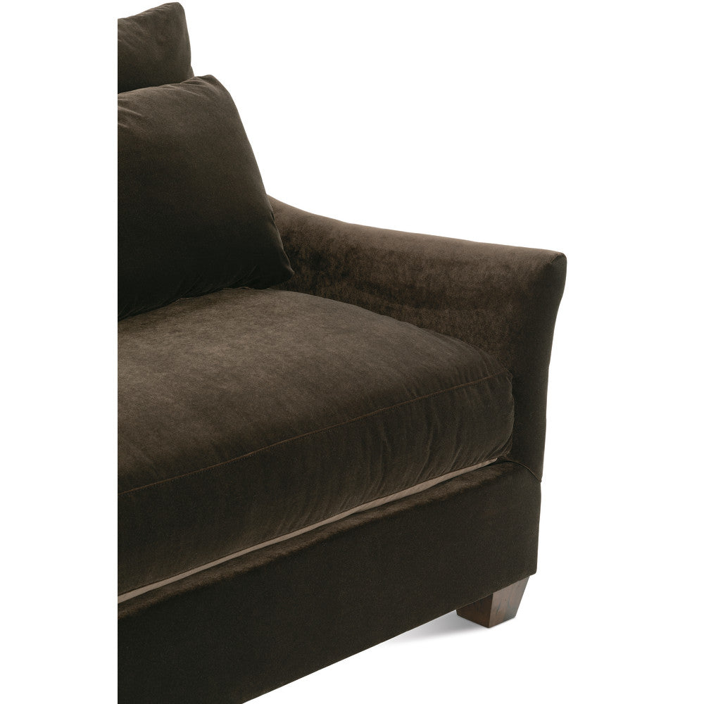 Rowe Moreau Brown Velvet Sofa 85" Express | Cloud USA Made ...