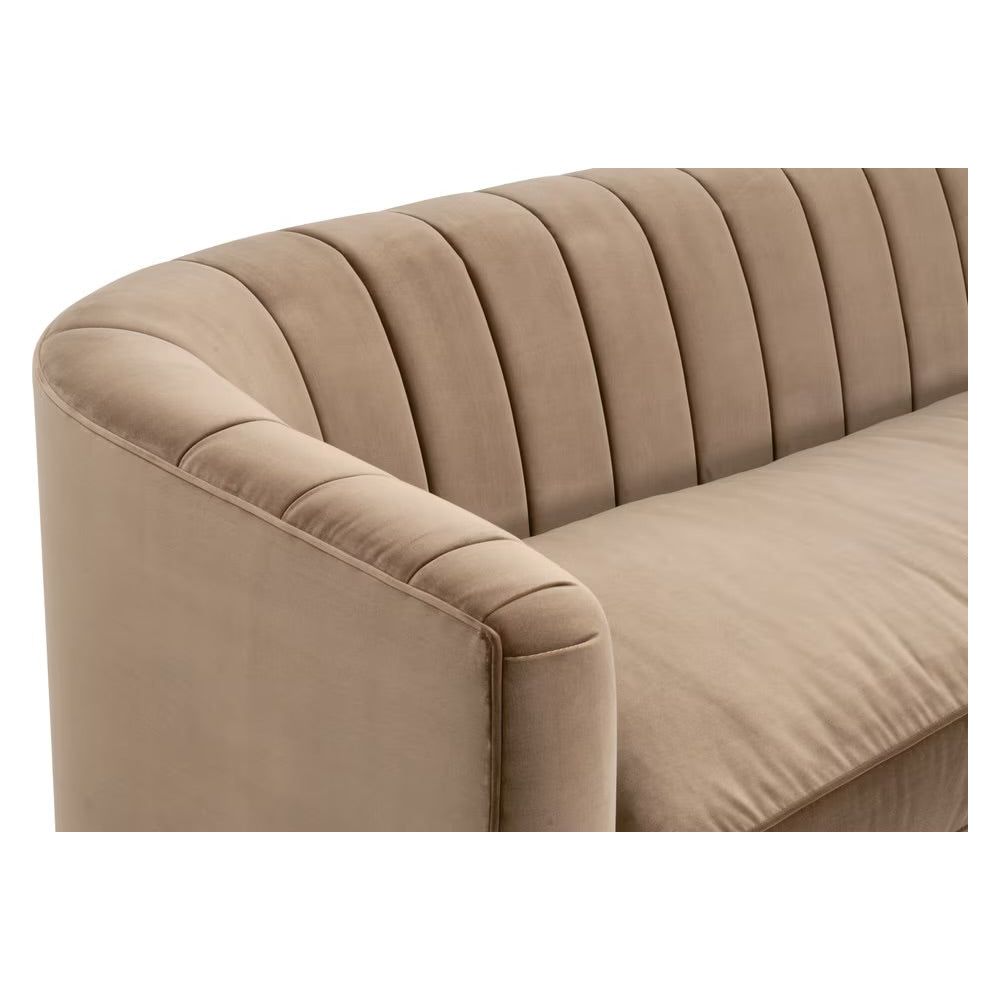Essentials For Living Bronx 87” Channel Back Sofa ~ Caramel Velvet ...