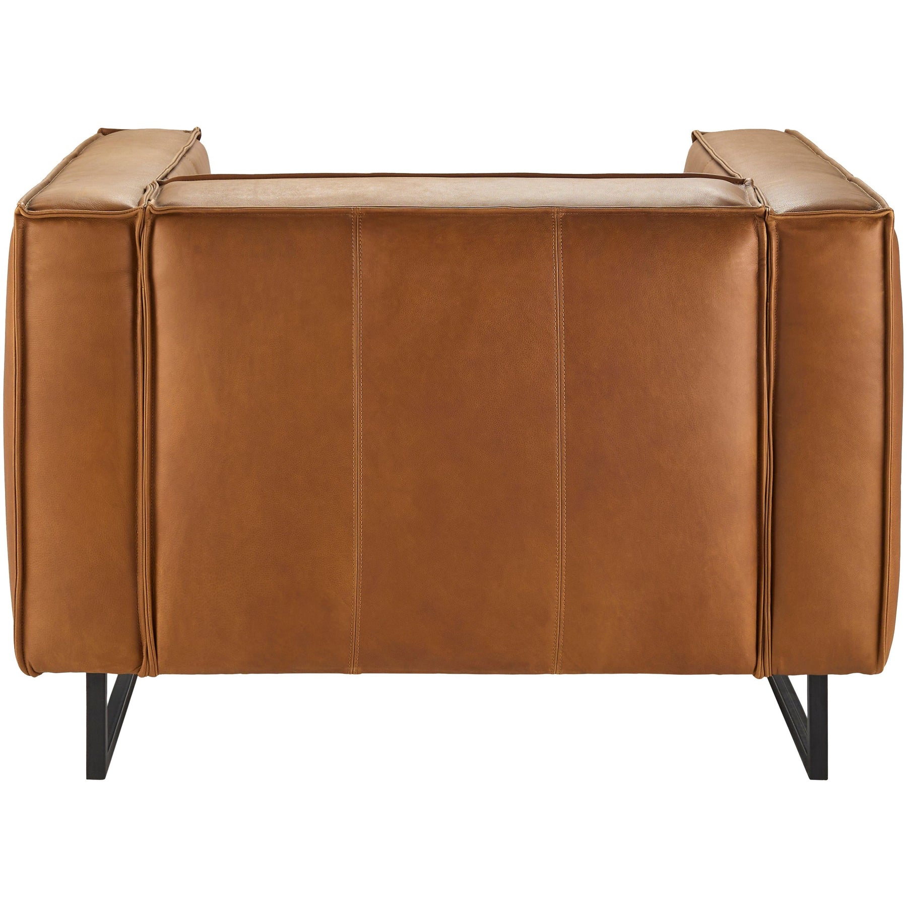 Surya Dylan Modern Cognac Brown Leather Square Arm Accent Chair ...