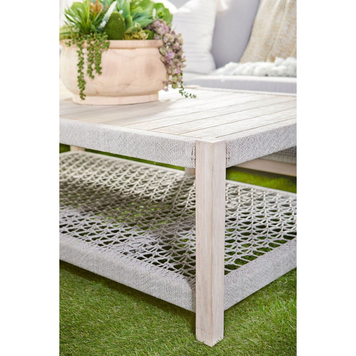Essentials For Living Wrap Rectangular Outdoor Coffee Table ~ Taupe ...