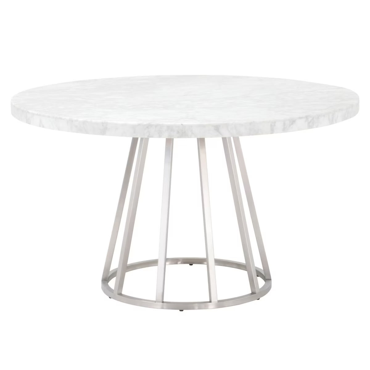 Essentials For Living Turino Round Dining Table ~ White Carrera Marble ...