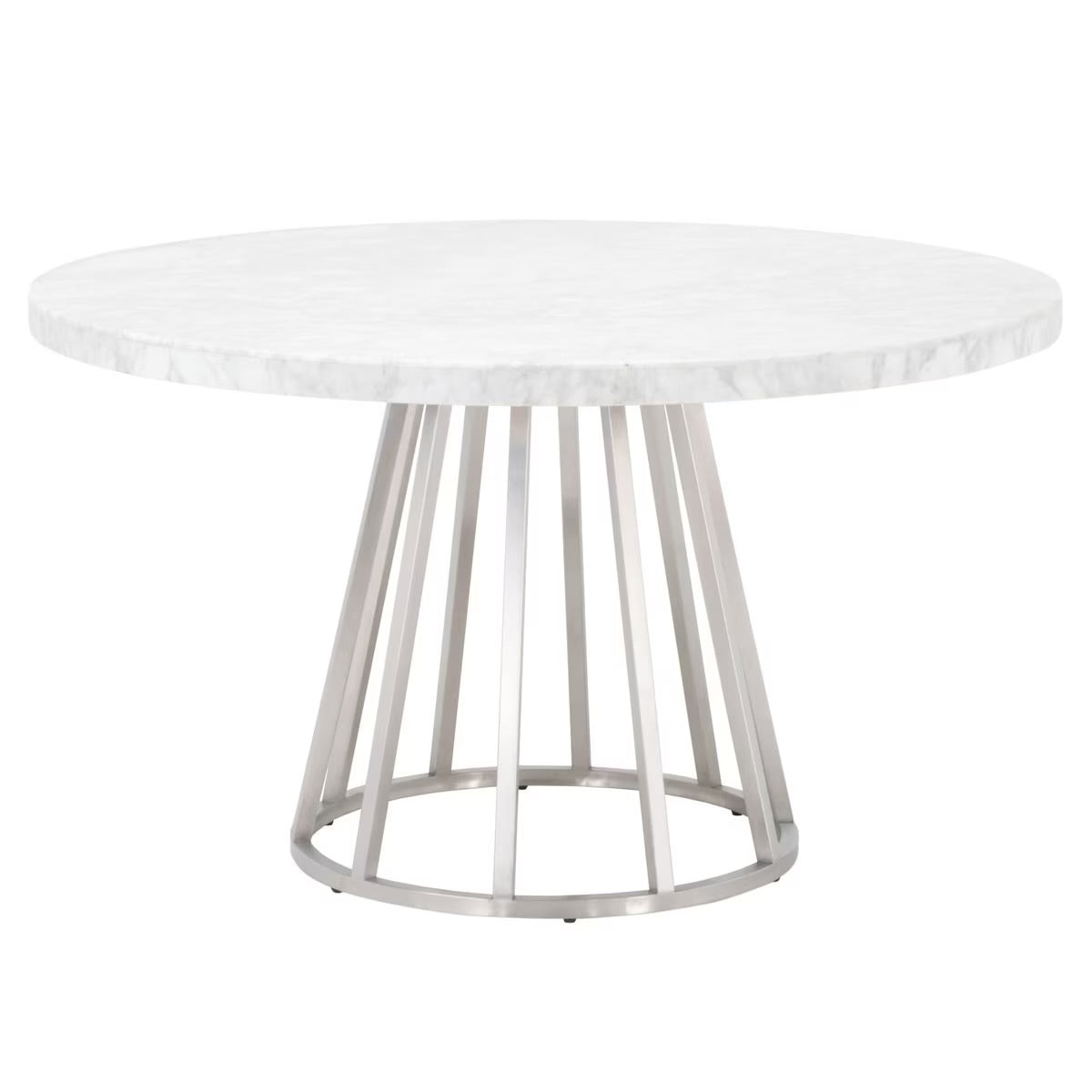 Essentials For Living Turino Round Dining Table ~ White Carrera Marble ...
