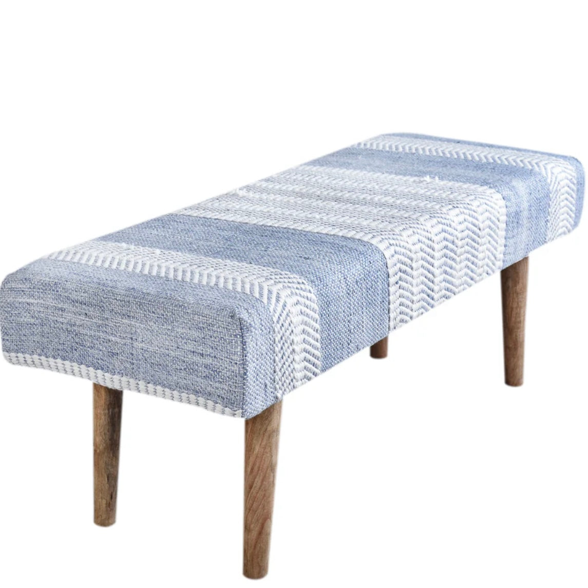Anaya Home Seaside Stripe Handwoven Bench – casabelladecor.net