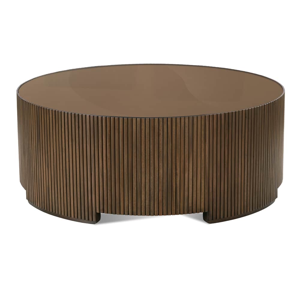 Rowe Furniture Kindred Mahogany Wood Round Coffee Table ~ Sesame Finis ...