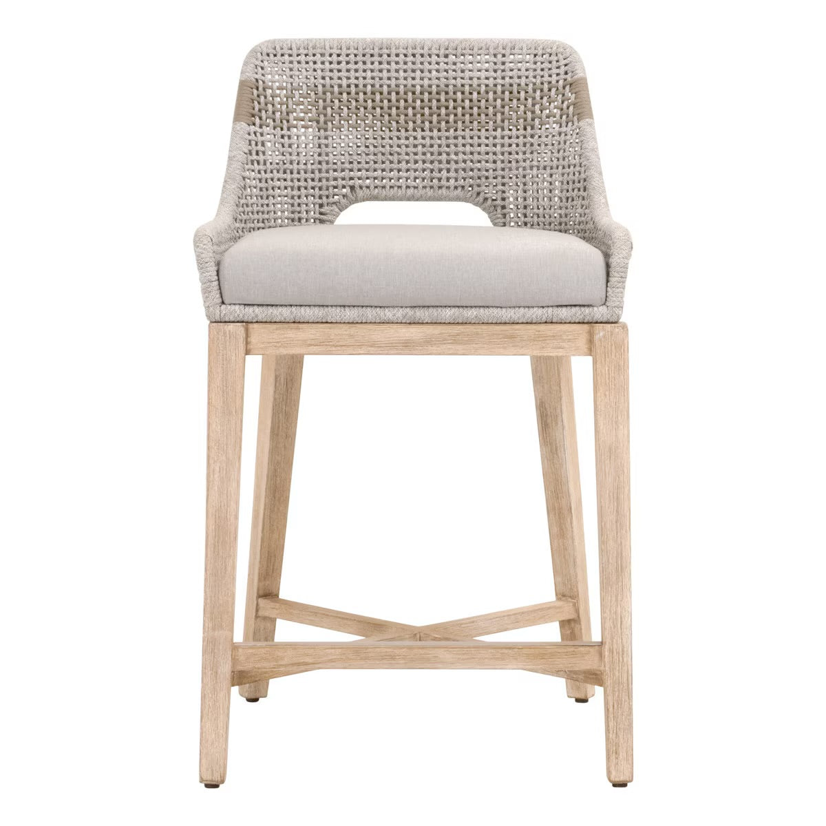 Essentials For Living Tapestry Counter Stool ~ Taupe & White Flat Rope ...