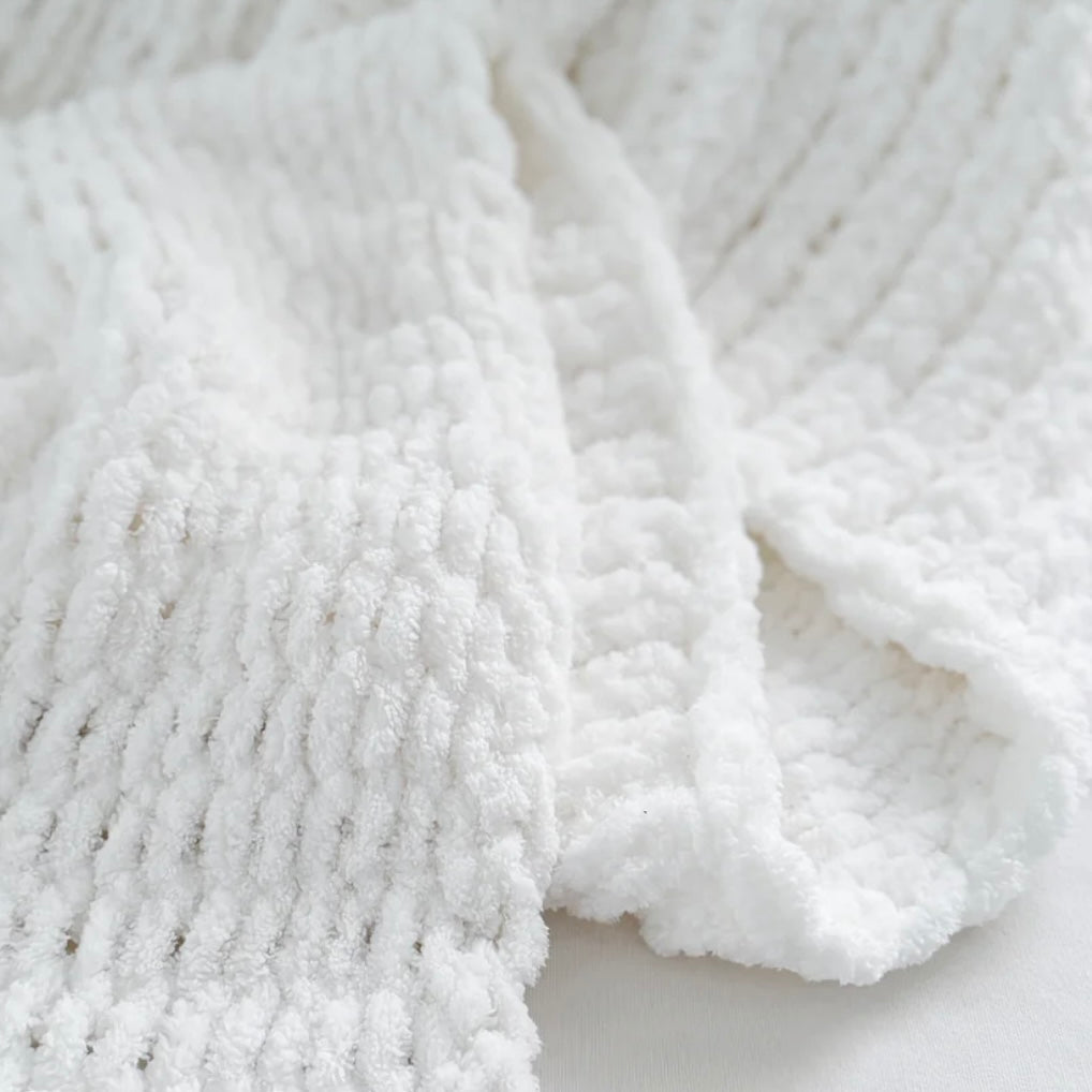 Anaya Home Bright White Oversized Plush Chenille Sweater Throw ~ DREAM ...