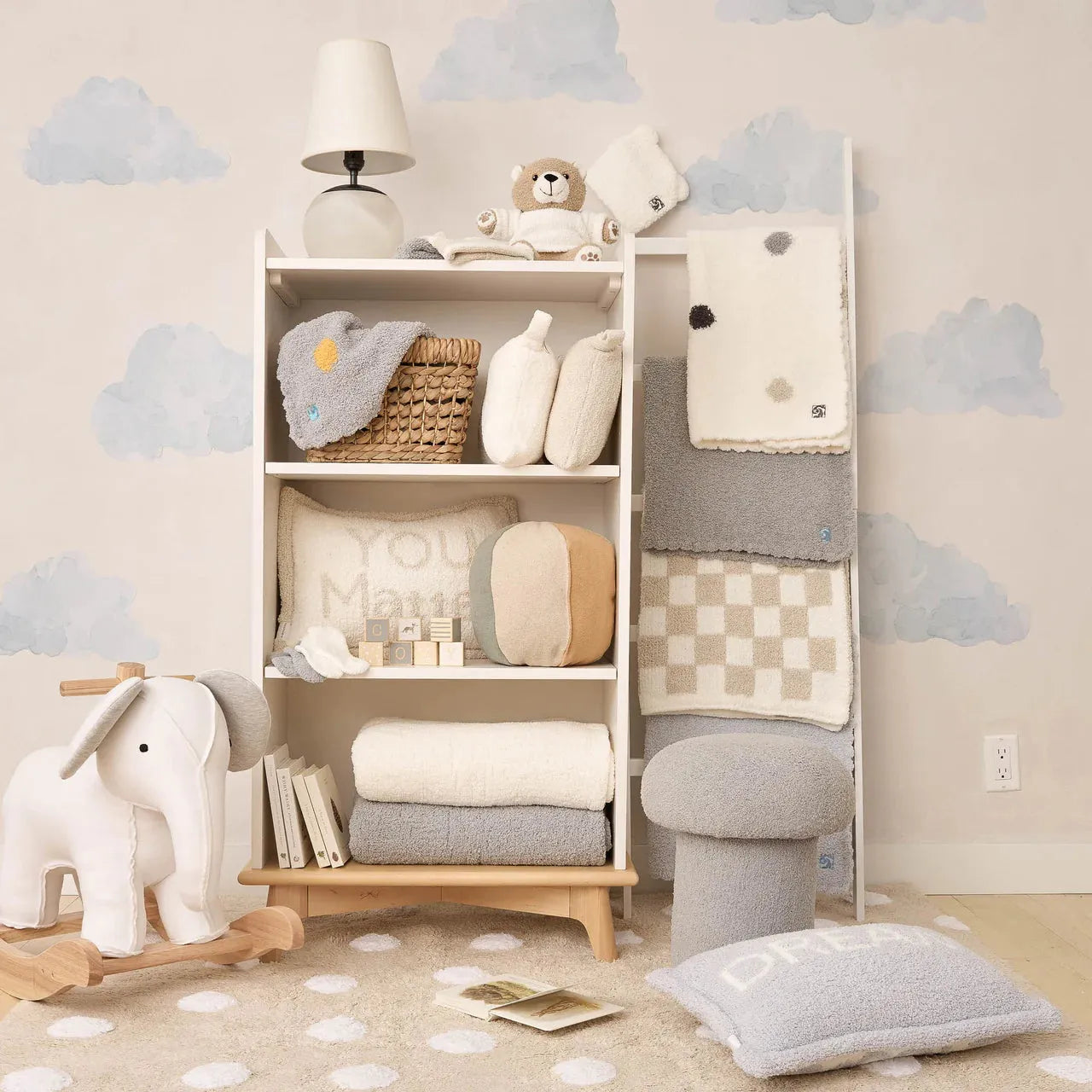 Kashwere Baby Ultra Plush Stone Mushroom Ottoman – casabelladecor.net