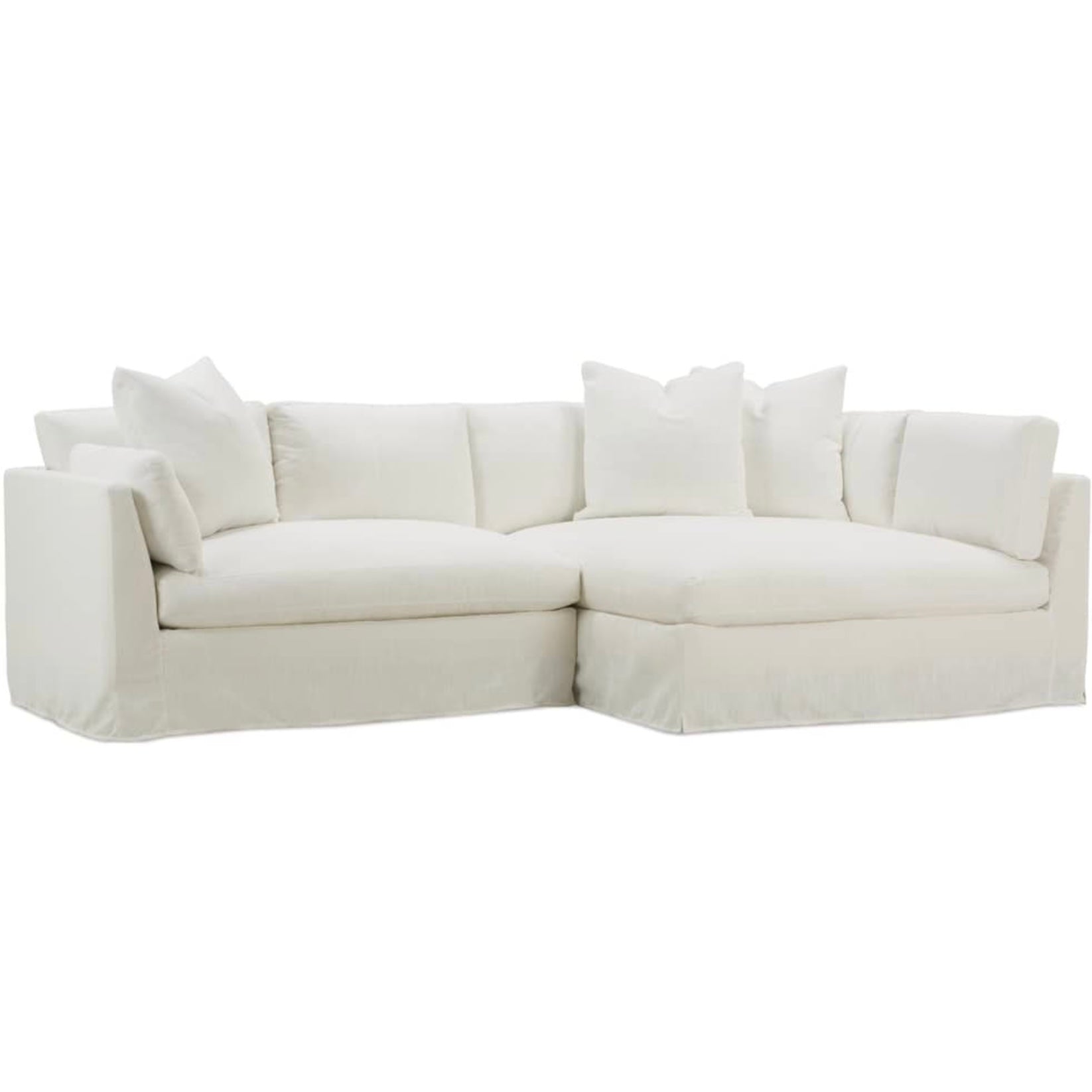 Rowe Furniture Boden Cream Linen Slipcovered Sectional Sofa ...
