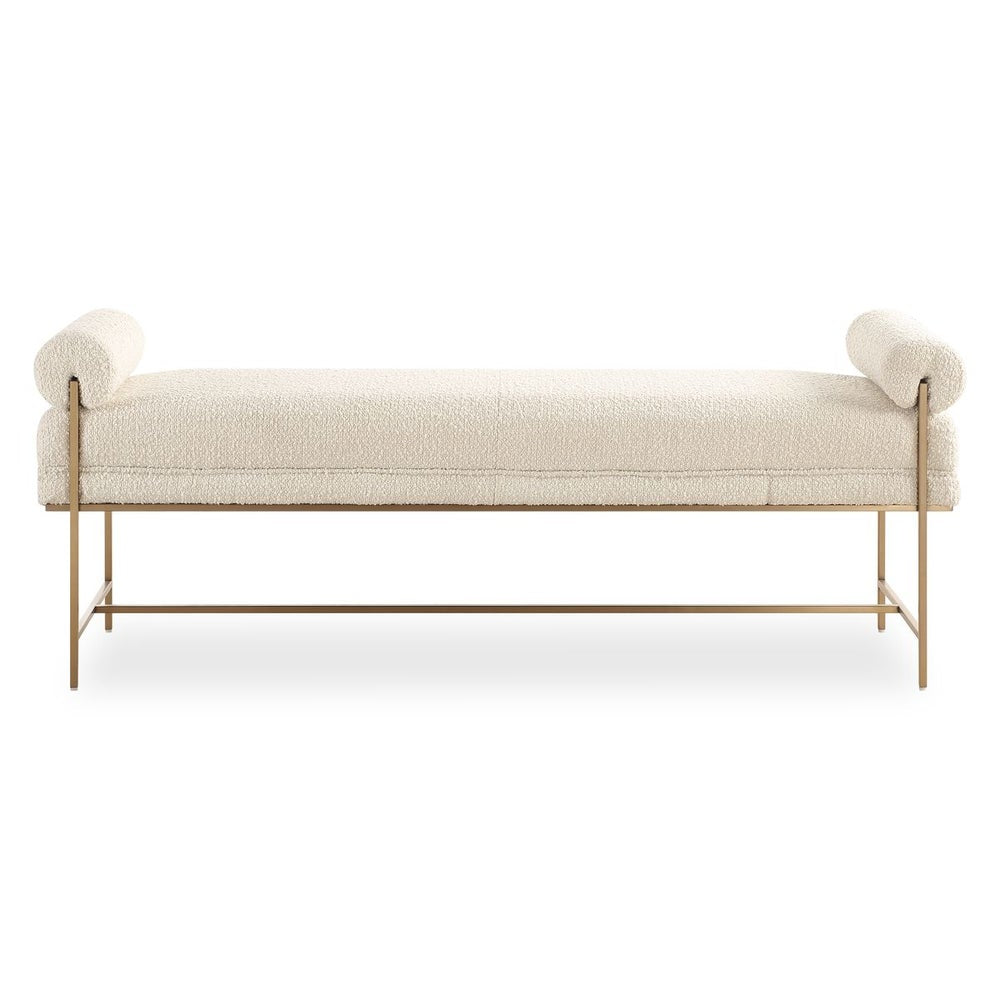 Uttermost Bolster Pearl White Textured Boucle Bench – casabelladecor.net