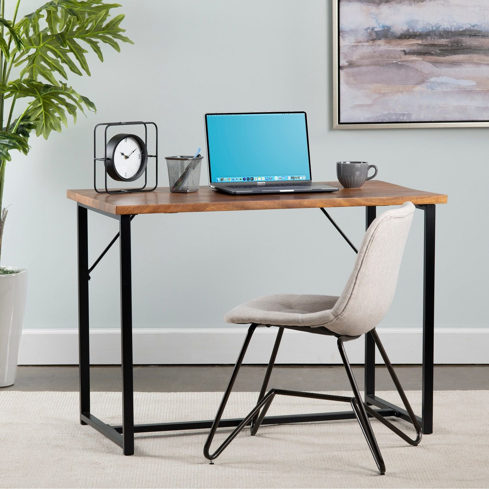 Crestview Collection Brady Solid Mango And Iron Brown Writing Desk ...