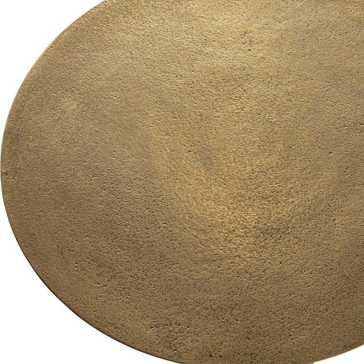 Uttermost Flight Round Antiqued Brass Modern Curved Base Accent Table ...