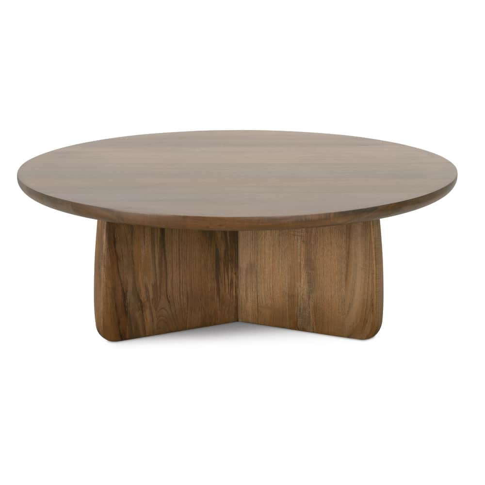 Rowe Furniture Nova Round Teak Wood Coffee Table – casabelladecor.net