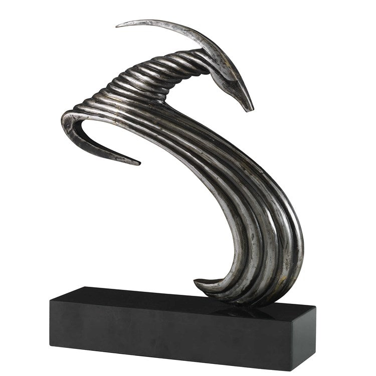 Aged Silver Iron Ram Sculpture – Elegant Contemporary Decor by ...