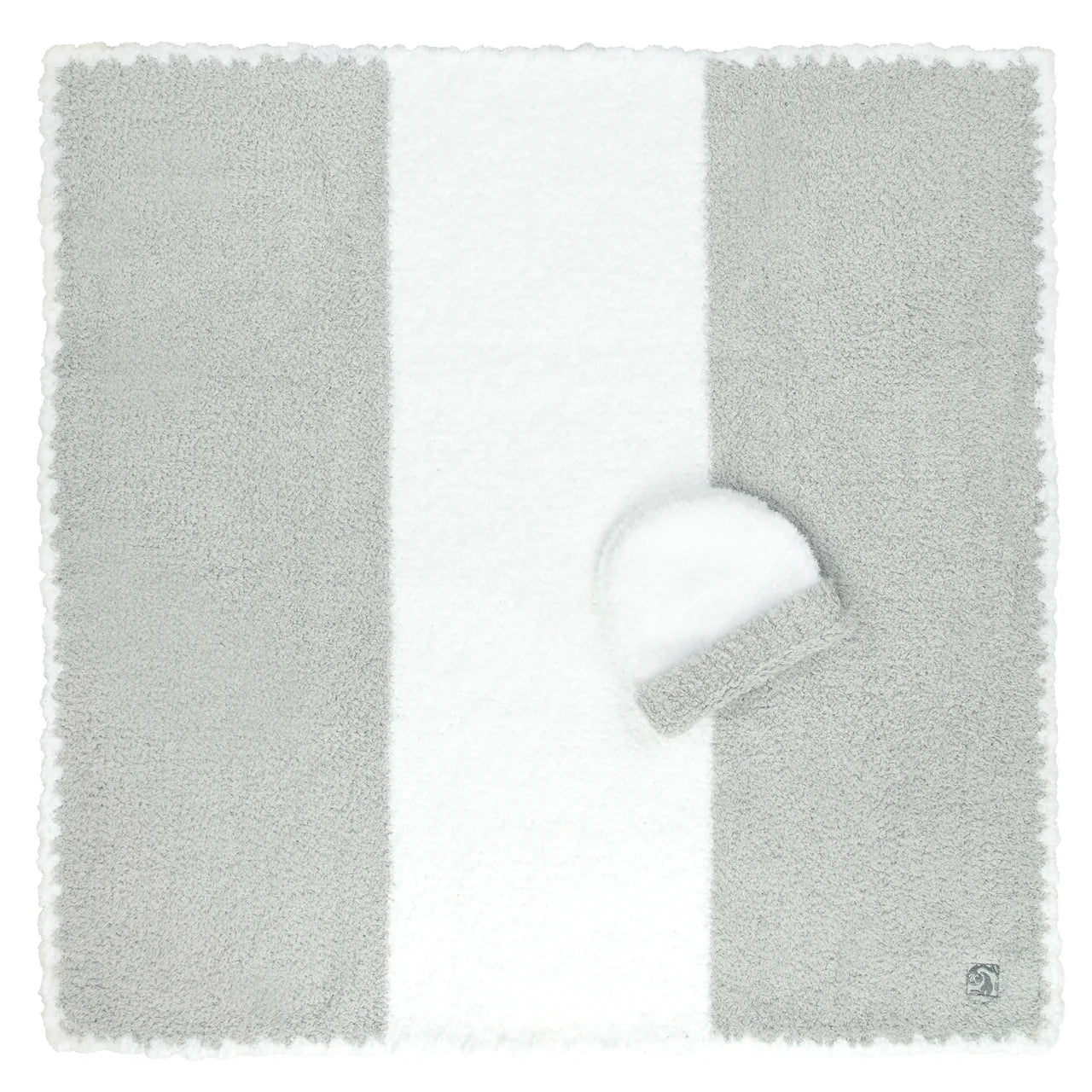 Kashwere Baby Ultra Plush Soapstone with White Center Stripe Baby Blan ...