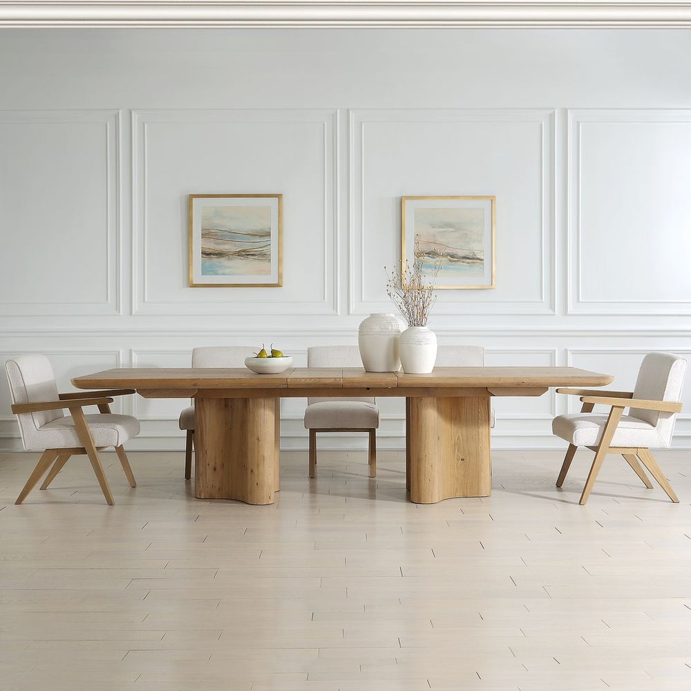 Uttermost Cecelia Reclaimed Oak Wood Extension Dining Table ...