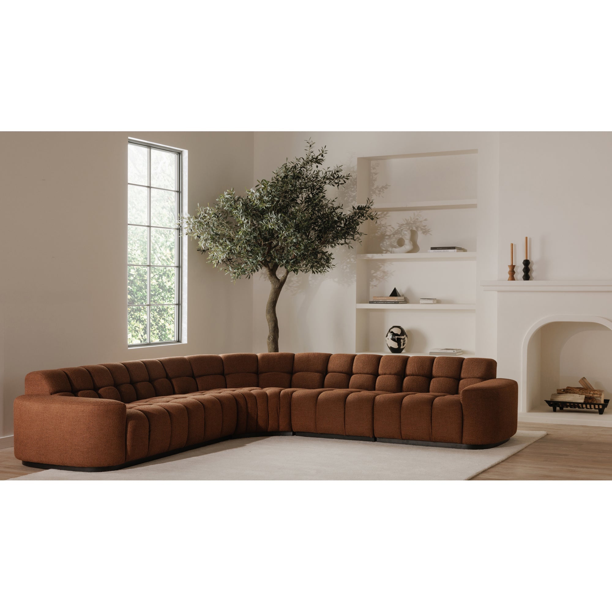 Moe's Home Collection Roman Rust L-Shaped Sectional – casabelladecor.net