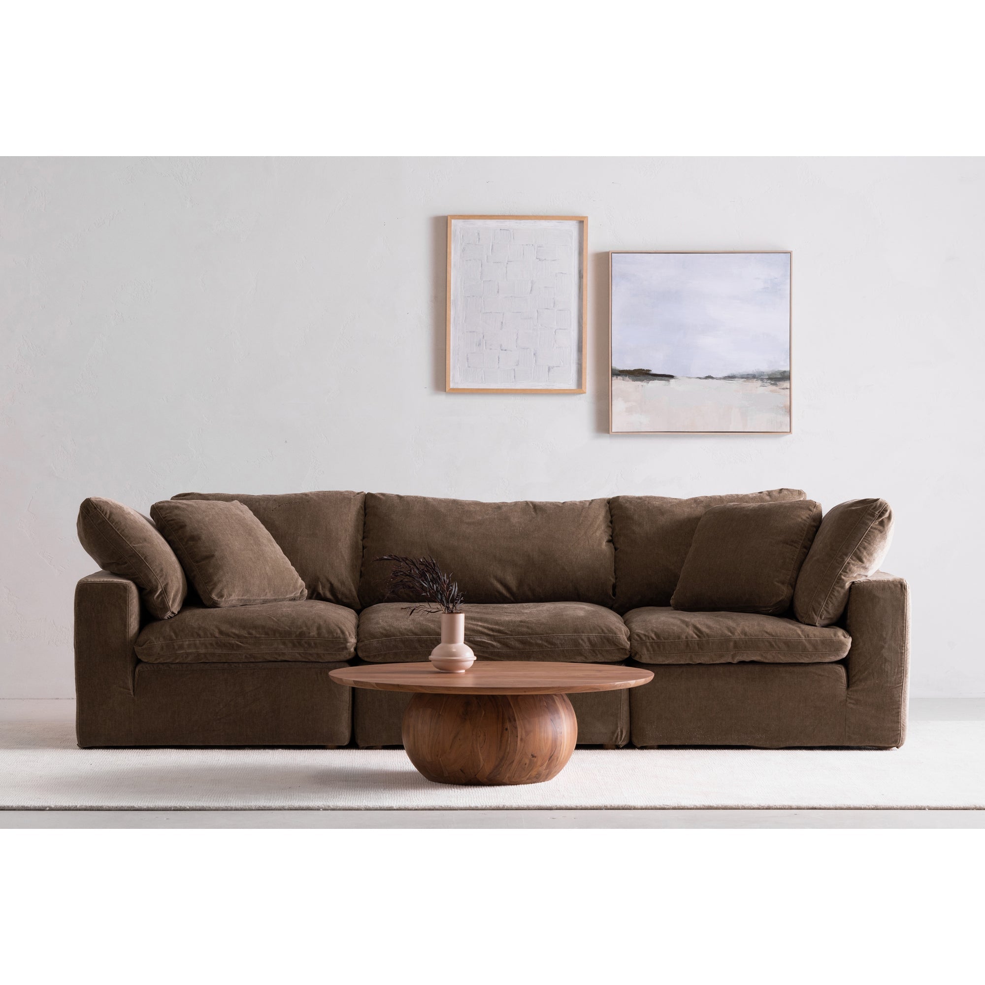 Moe's Home Collection Clay Modular Sofa ~ Desert Sage Green Performanc ...