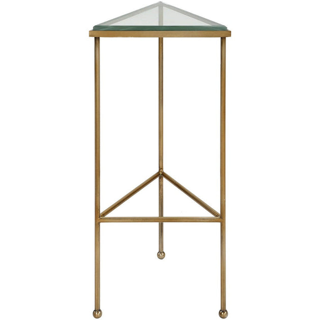 Uttermost Giza Glass Top With Brushed Gold Iron Drink Table ...