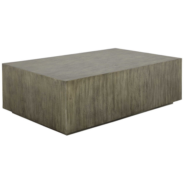 Uttermost Kareem Metallic Gray Modern Floating Pedestal Coffee Table ...