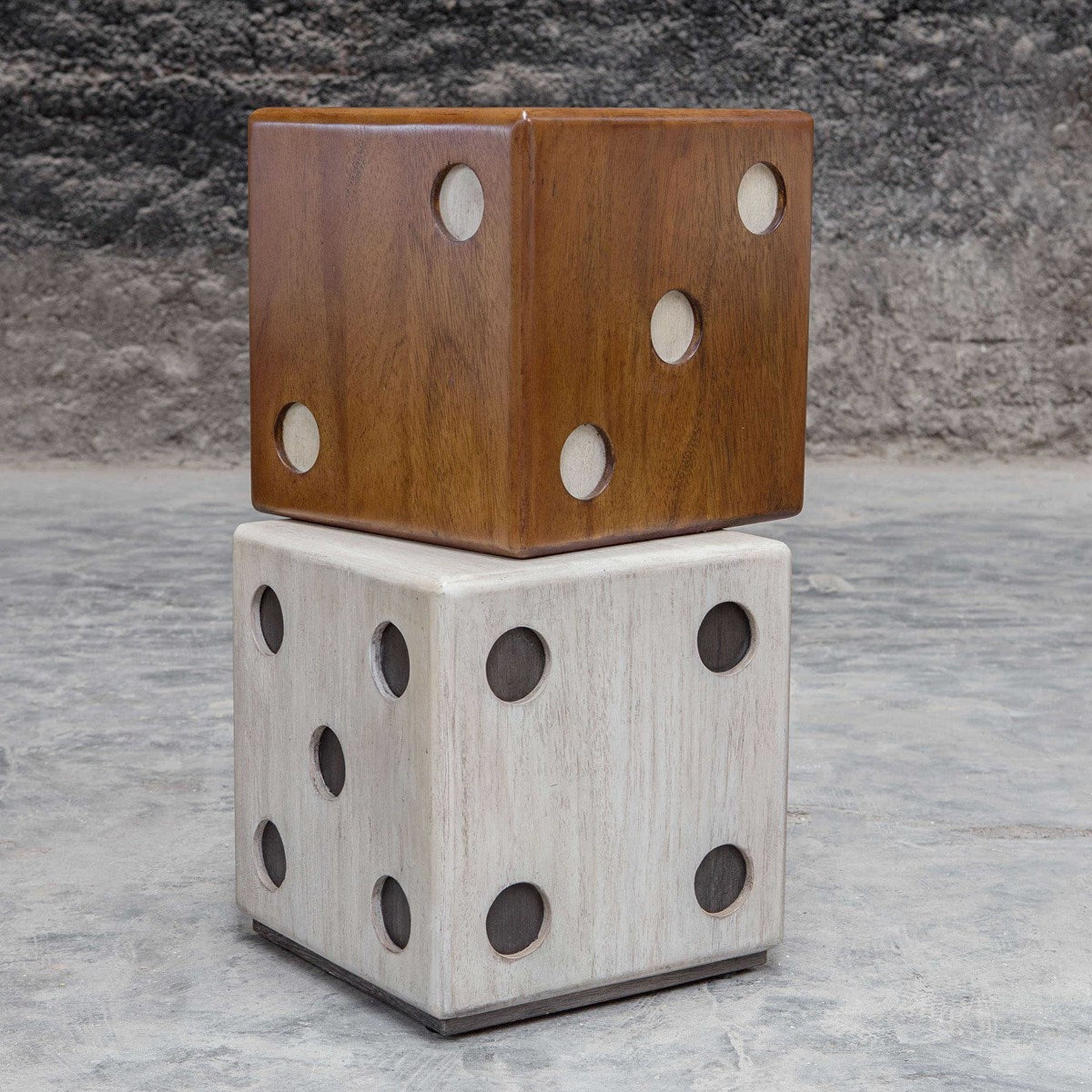 Uttermost Roll The Dice Wood Stacked Dice Game Room Accent Table ...