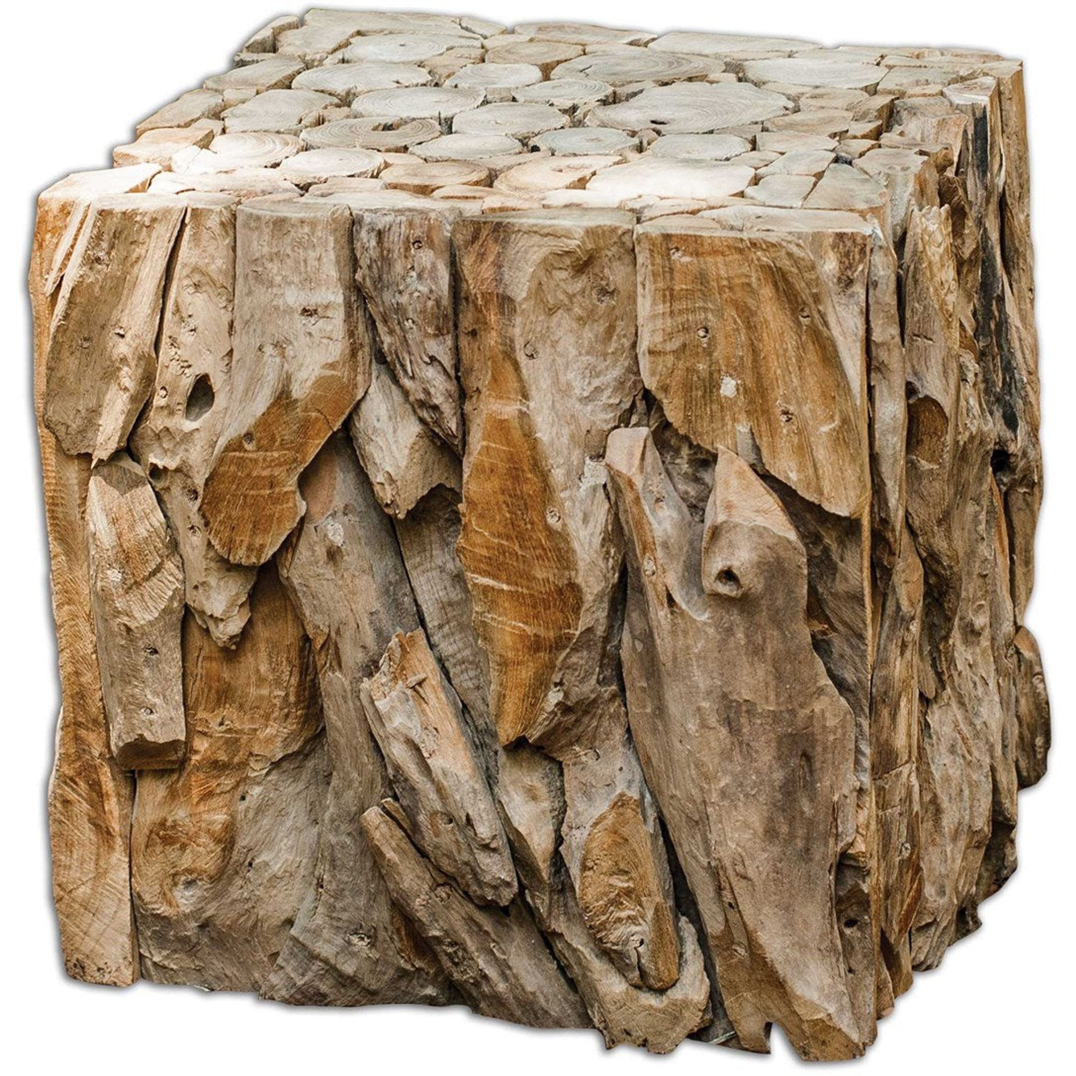 Uttermost Teak Root Natural Teak Wood Organic Modern Bunching Cube Tab ...