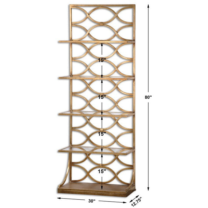Uttermost Lashaya Gold Leaf Iron Etagere Bookcase – casabelladecor.net