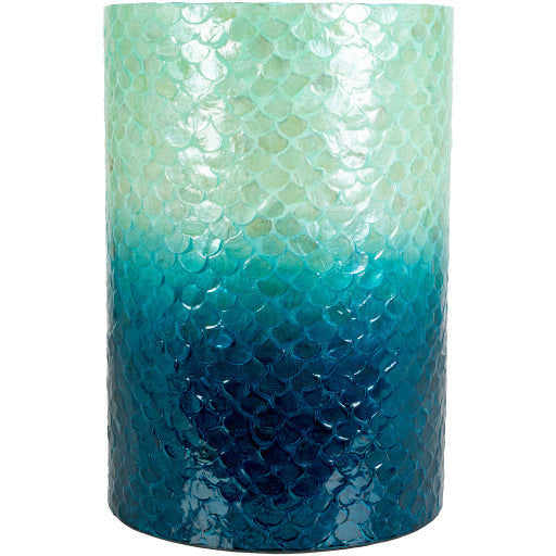 Surya Blue Ocean Modern Shell and Wood Round Accent Side Table BUO-002 ...