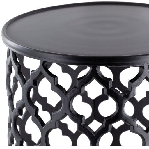Surya Hammett Modern Black Metal Round Accent Side Table HMMT-102 ...